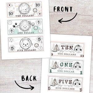 Animal Play Money Instant Download Digital Customizable Play Money ...