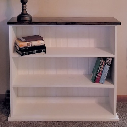 Three Shelf Bookcase Solid Wood Bookcase Hall Bookcase Low - Etsy