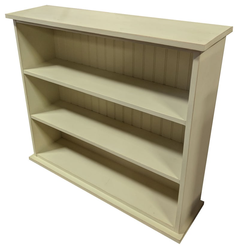 Three Shelf Bookcase Solid Wood Bookcase Hall Bookcase Low - Etsy