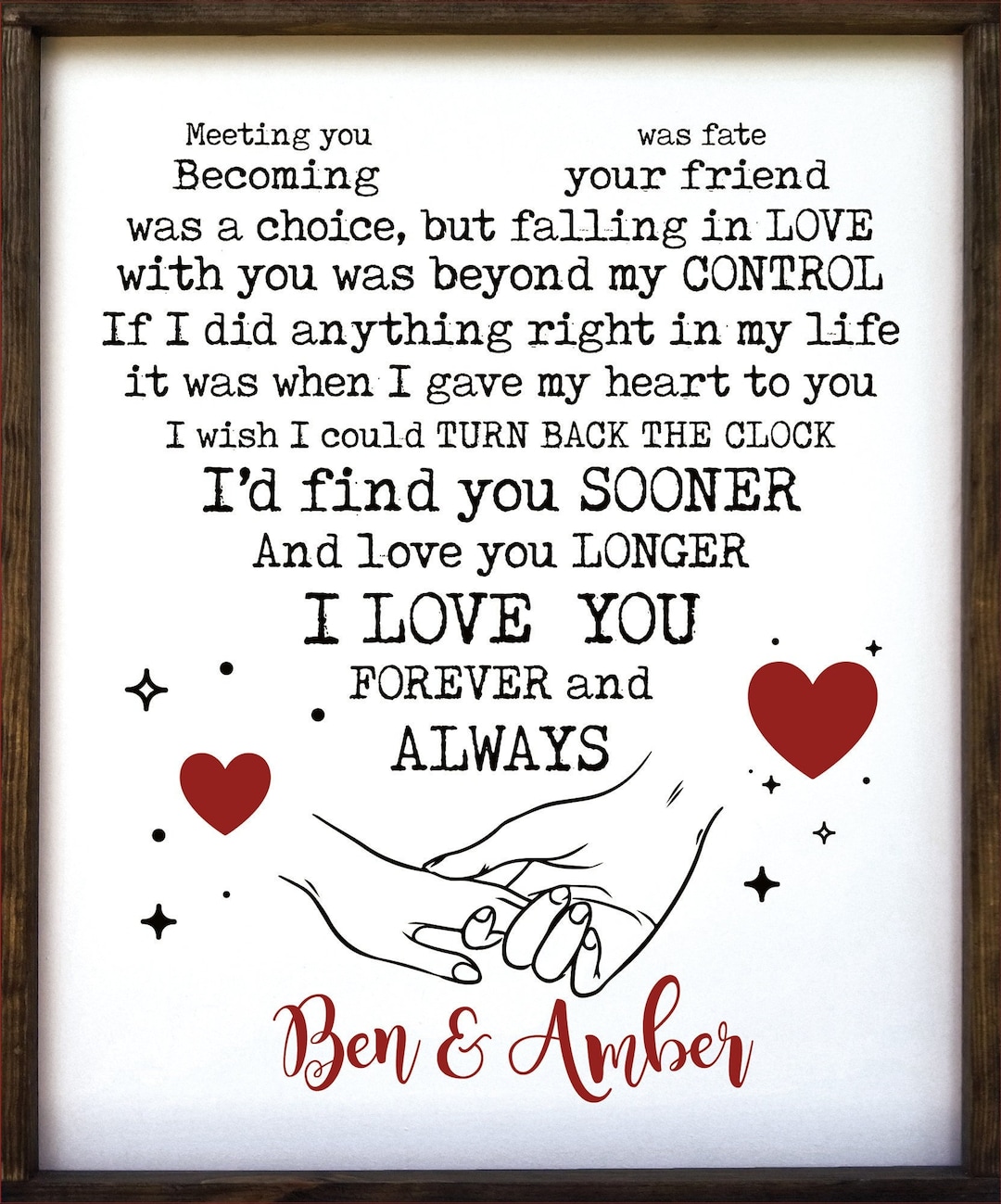 Personalized Love Frame , Anniversary , Wedding, Engagement ...
