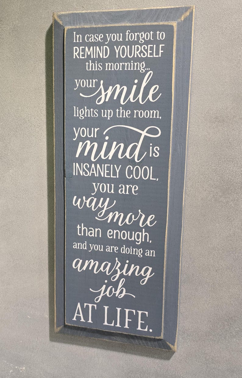 Positive Affirmation Sign, Solid Wood Sign, Inspirational Gift, Friend ...