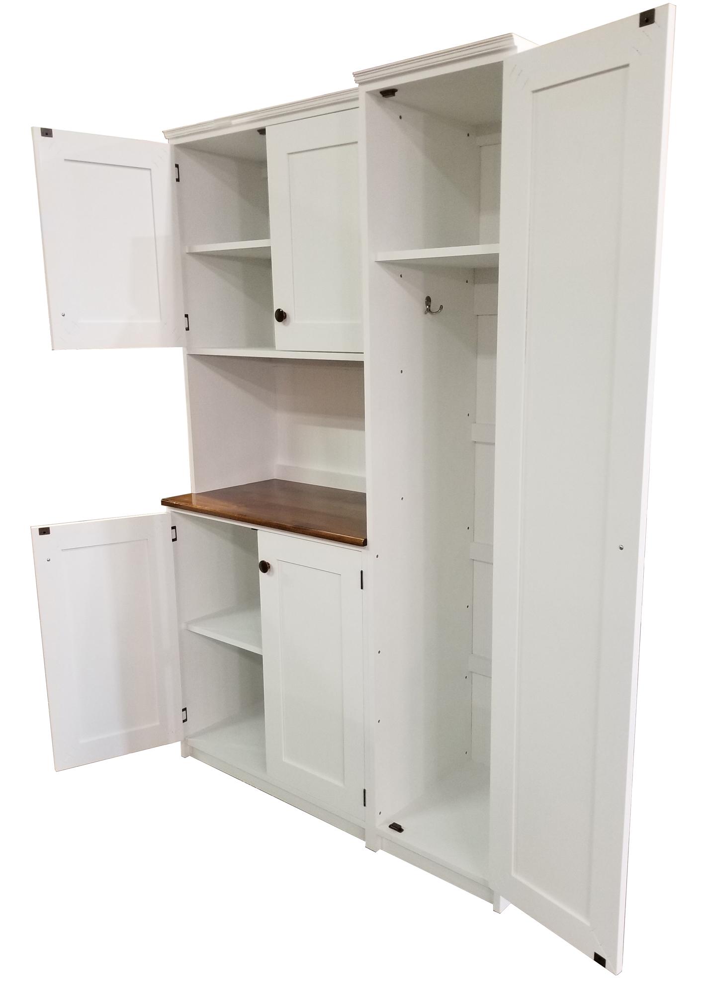 Kitchen Hutch With Broom Closet, Free Standing Kitchen Hutch, Pantry ...