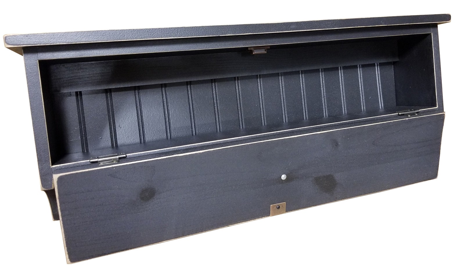 32" Mitten Box Shelf, Wood Wall Shelf With Pegs and Storage, Farmhouse ...