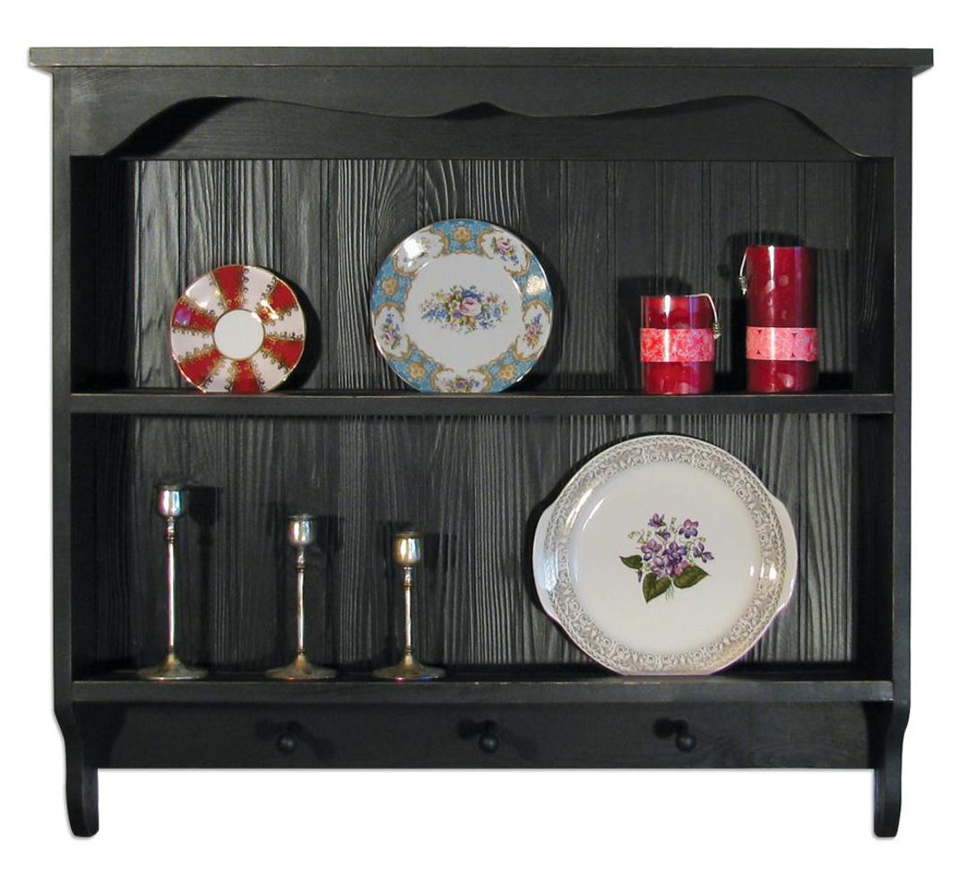 Solid Wood Plate Shelf With Pegs, Plate Shelf, Sturbridge Yankee ...