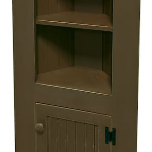 Small Corner Hutch, Solid Wood Corner Cabinet, Primitive Corner Hutch ...