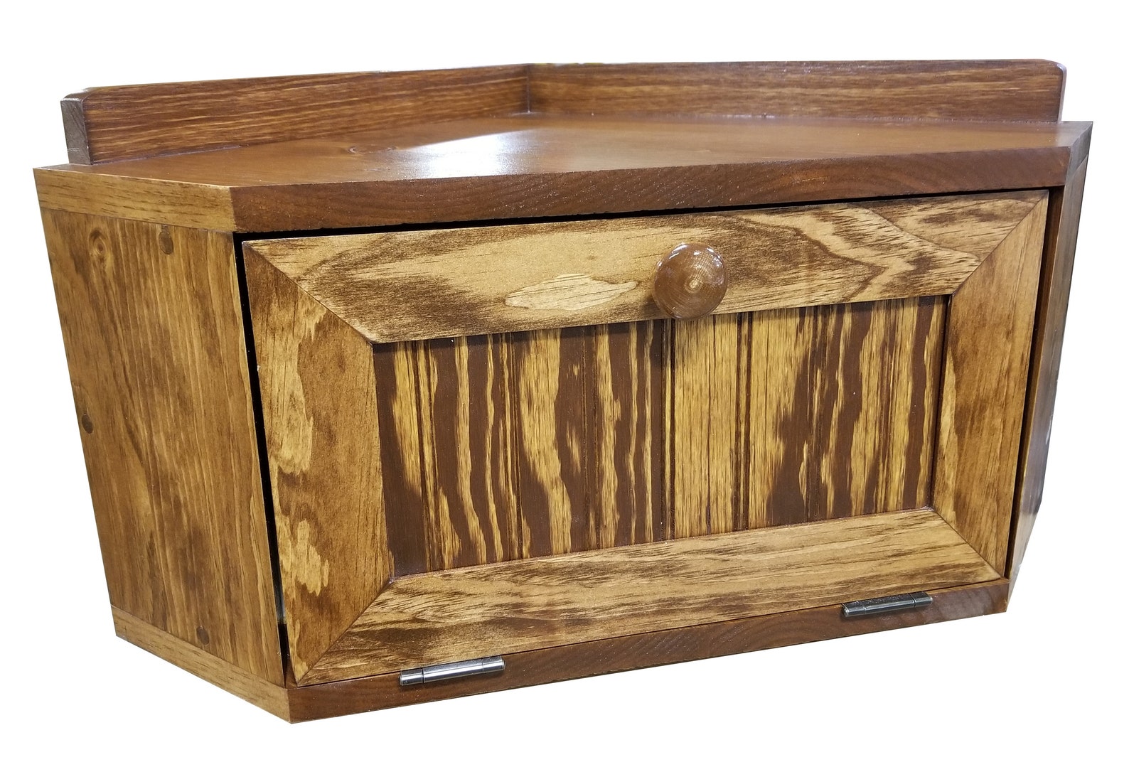 Corner Solid Wood Bread Box, Wood Breadbox, Corner Breadbox, Country ...
