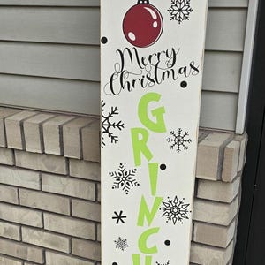 10 X 46" Merry Christmas Grinches Solid Wood Porch or Wall Sign Decor - Etsy