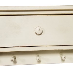 32" Mitten Box Shelf, Wood Wall Shelf With Pegs and Storage, Farmhouse ...