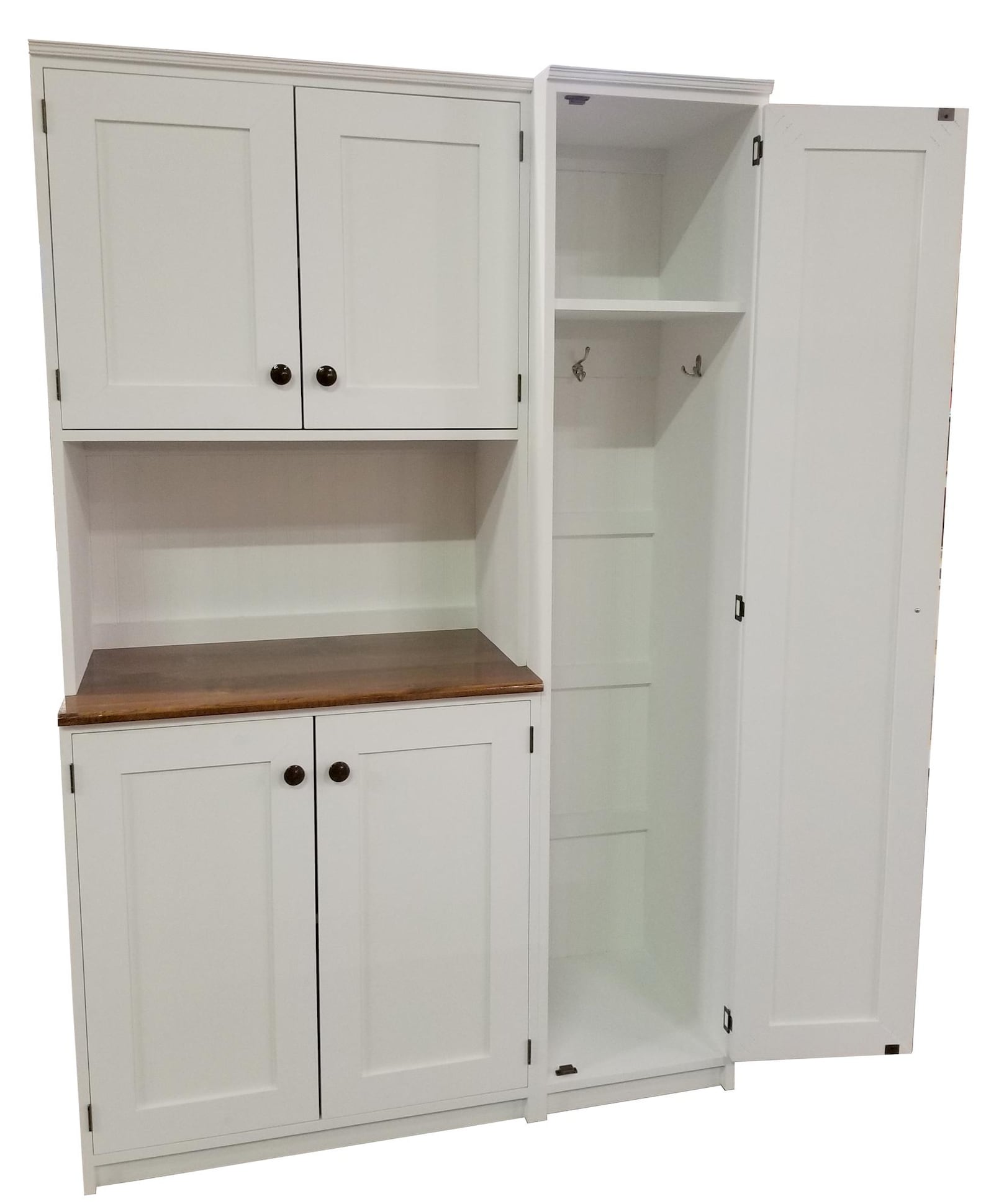 Kitchen Hutch With Broom Closet, Free Standing Kitchen Hutch, Pantry ...