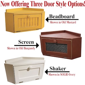 Corner Solid Wood Bread Box, Wood Breadbox, Corner Breadbox, Country ...