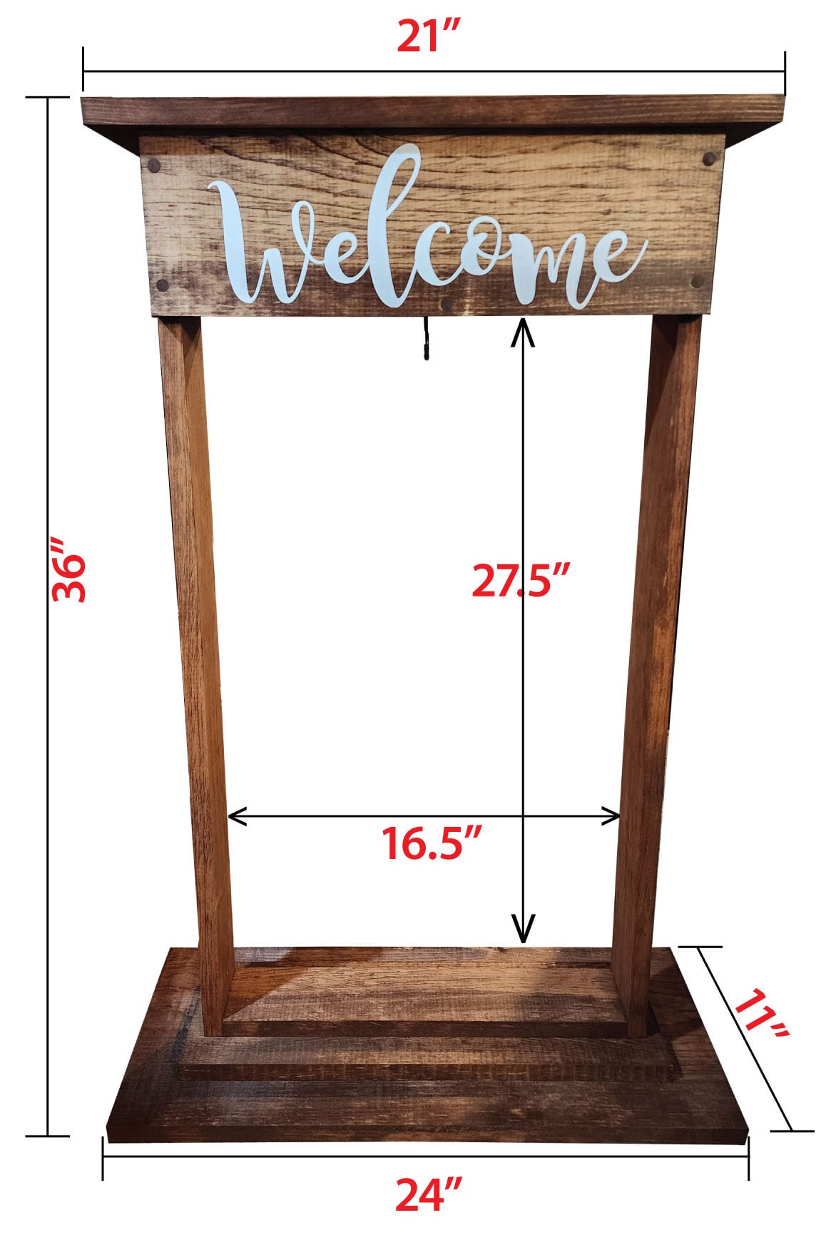 Self Standing Welcome Plant Stand 36" Tall, Hanging Flower Stand ...