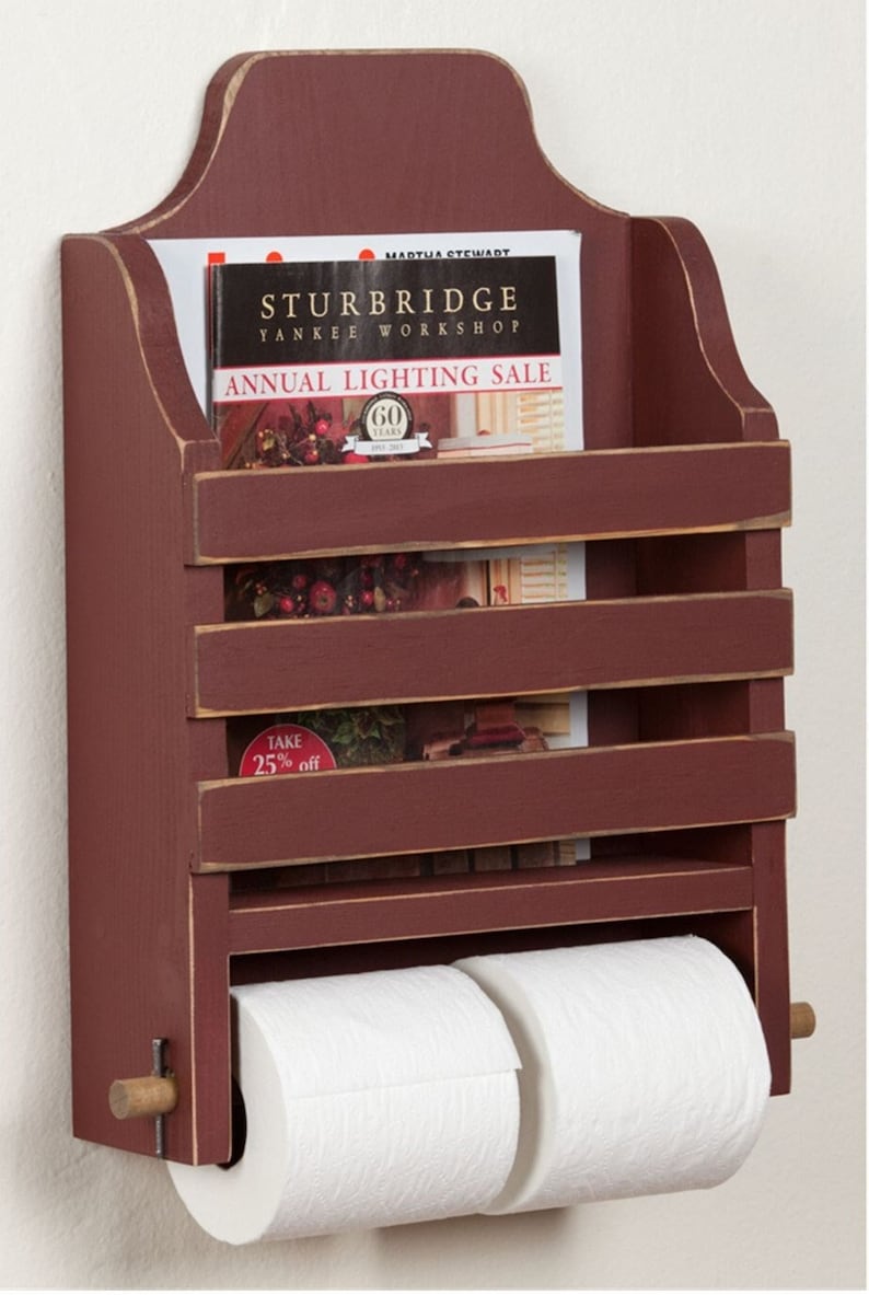 Bathroom Magazine Holder Primitive Bathroom Rack Toilet - Etsy