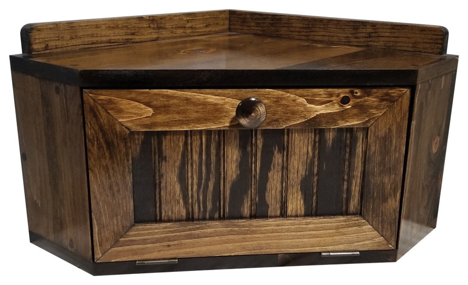 Corner Solid Wood Bread Box, Wood Breadbox, Corner Breadbox, Country ...