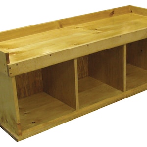Solid Wood Cubby Bench, Storage Bench, Entryway Seating, Shoe Storage ...
