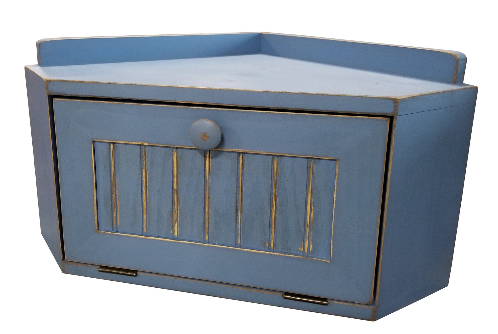 Corner Solid Wood Bread Box, Wood Breadbox, Corner Breadbox, Country ...