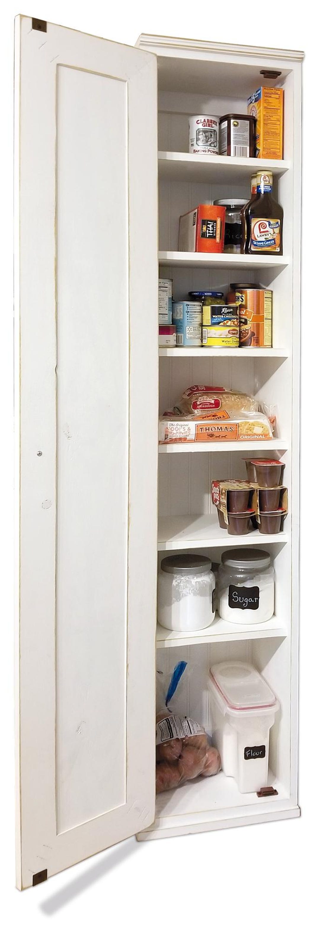 Solid Pine Skinny Pantry or Shoe Cabinet With Shelves - Storage for ...