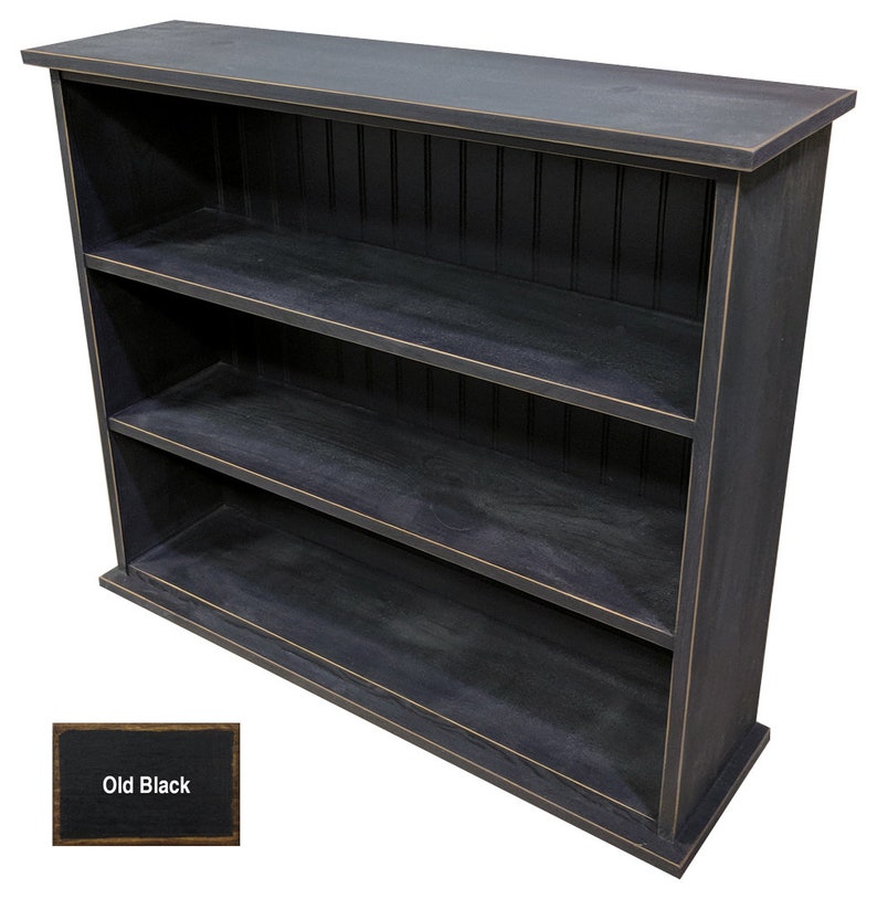 Three Shelf Bookcase Solid Wood Bookcase Hall Bookcase Low - Etsy