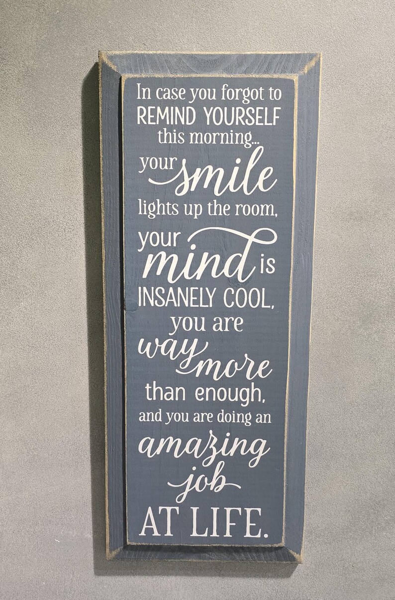 Positive Affirmation Solid Wood Sign, Inspirational Gift, 7x18" - Etsy