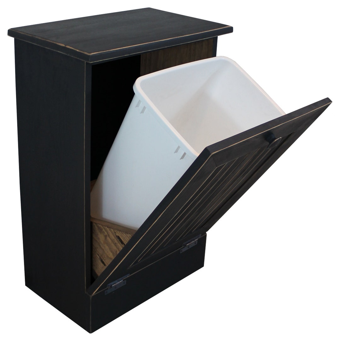 Wooden Tilt Out Trash Bin , Hide-away-garbage, Tilt Out Trash Cabinet ...
