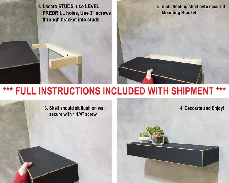 3 Thick Solid Wood Floating Shelves Rustic Floating - Etsy