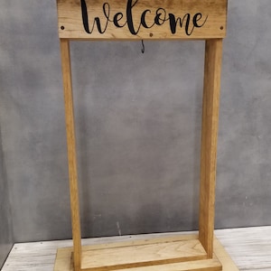 Self Standing Welcome Plant Stand 36" Tall, Hanging Flower Stand ...