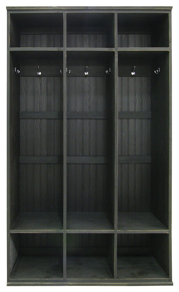 Solid Wood Locker Unit, Triple Locker System, Entryway Storage, Mudroom ...