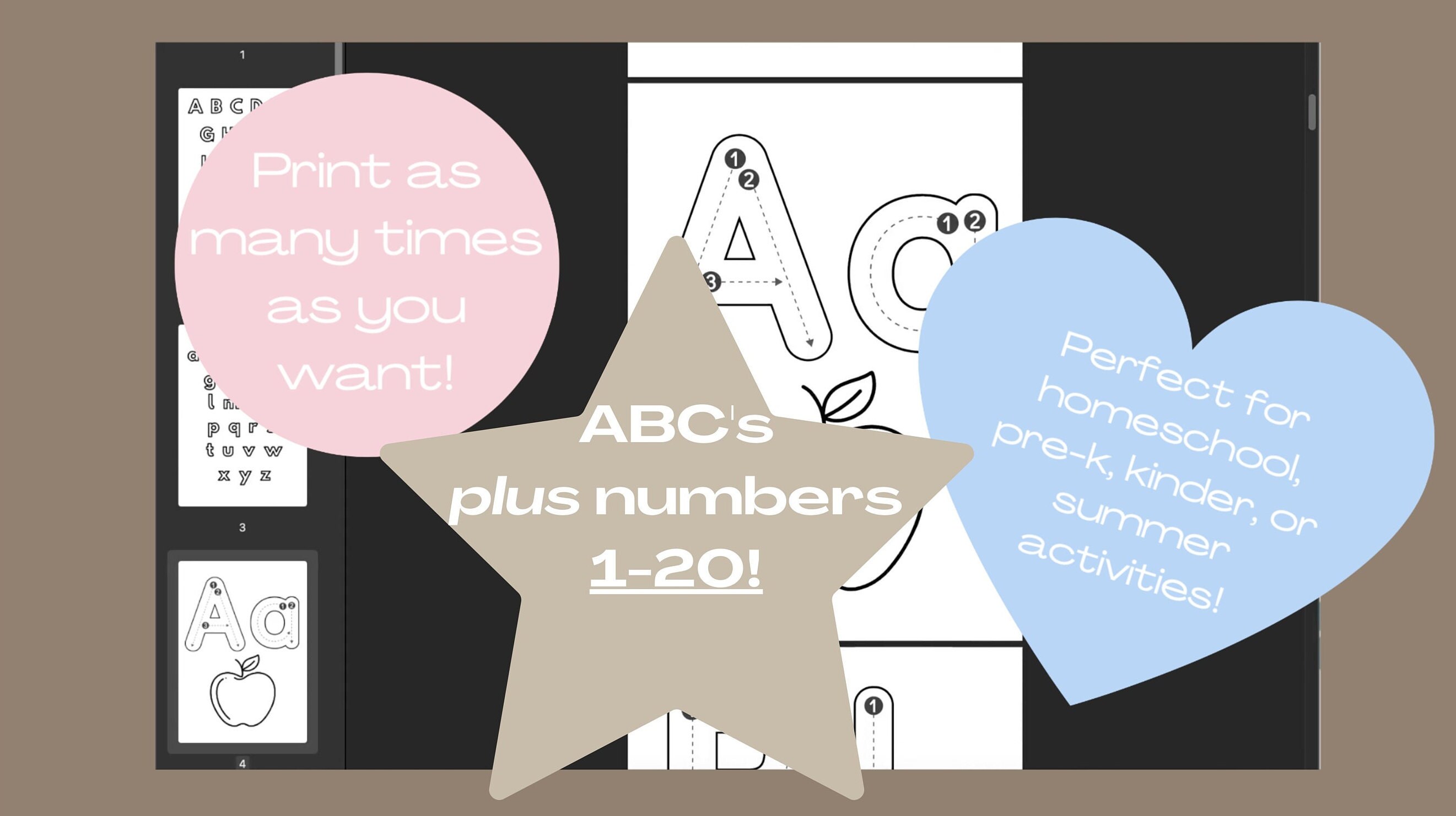 Letters & Numbers Coloring Book, Printable Preschool Worksheets ...