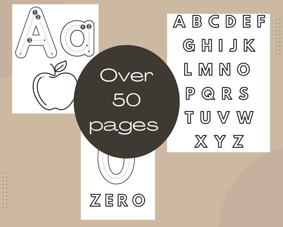 Letters & Numbers Coloring Book Printable Preschool - Etsy