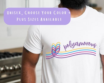 Polyamory Pride Tee, Polyamorous Flag, Poly Queer Pride Gift, Subtle ...