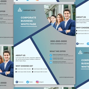 Printable Business Flyer | Corporate Flyer Template | Canva Template ...