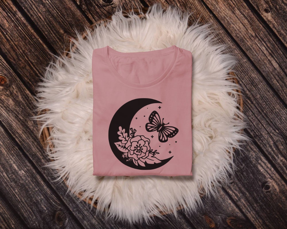 Floral Moon SVG , Butterfly Dxf, Stars Png, Adhd, Flowers Outline, Gift ...