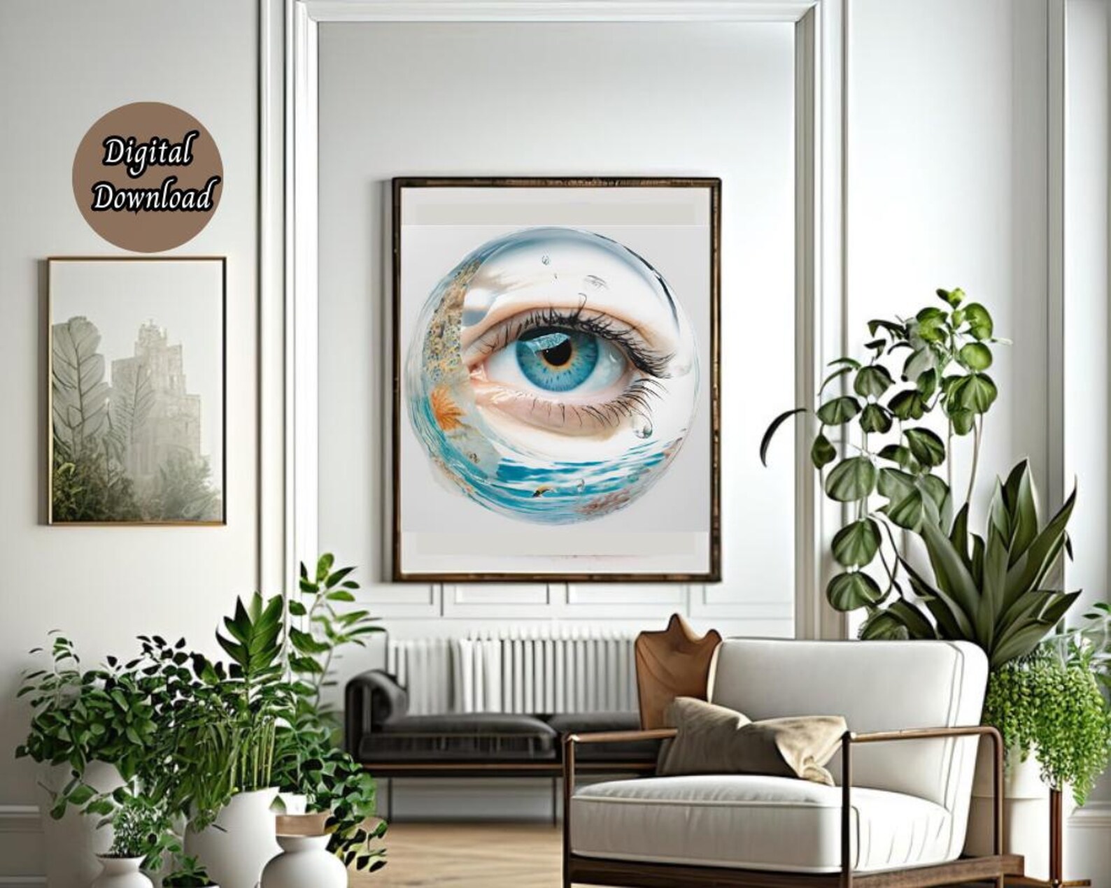Sky Eye Art Print, Human Eye Wall Art, Printable Looking Eye, Mid ...