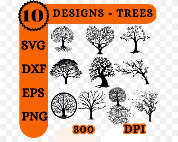 Ten Bundle | Tree Design, Family Tree Svg Bundle, Tree Roots Svg, Our ...