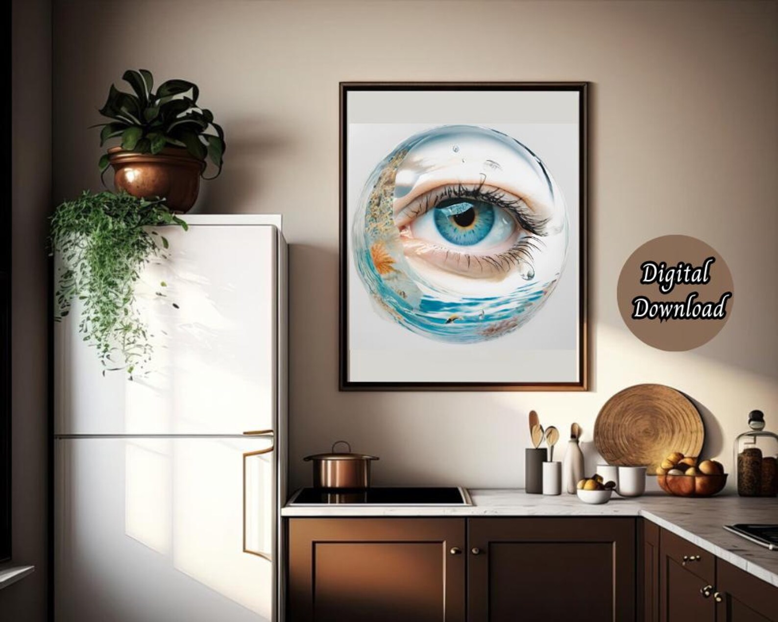 Sky Eye Art Print, Human Eye Wall Art, Printable Looking Eye, Mid ...