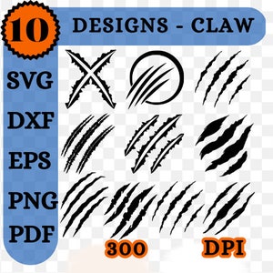 Ten Bundle | Claw Design SVG, Claw PNG Bundle, Claw Clipart, Dino Marks ...