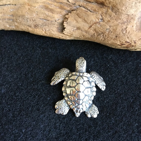 sterling silver vintage turtle - Gem
