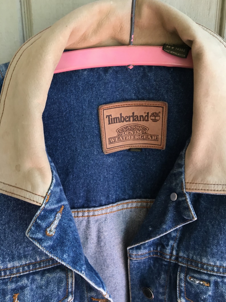 Vintage Timberland Classic Denim Jacket - Size L - Etsy