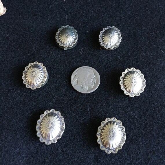 6 sterling button covers - Gem