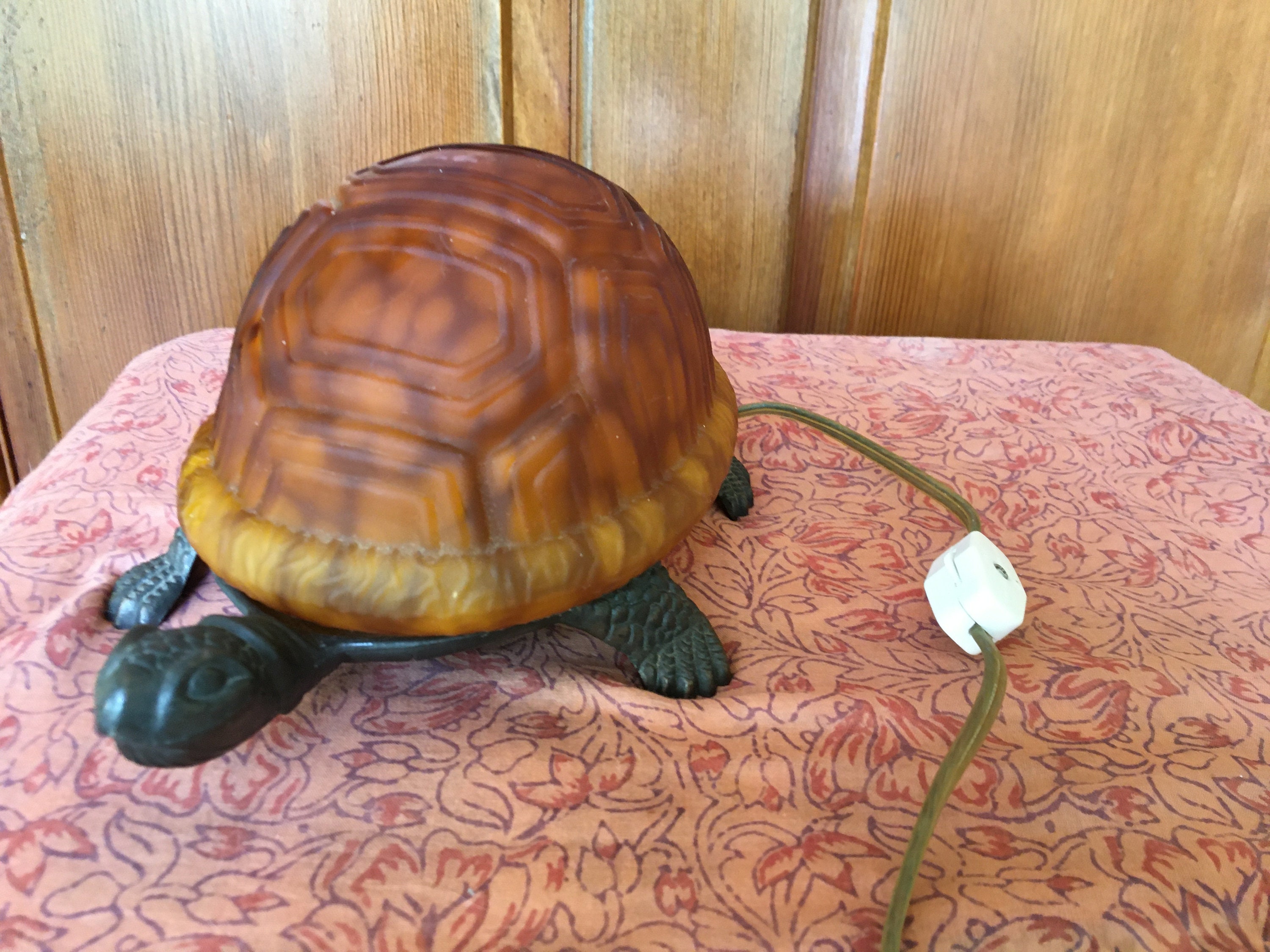 Vintage Amber Glass Turtle Accent Light - Etsy