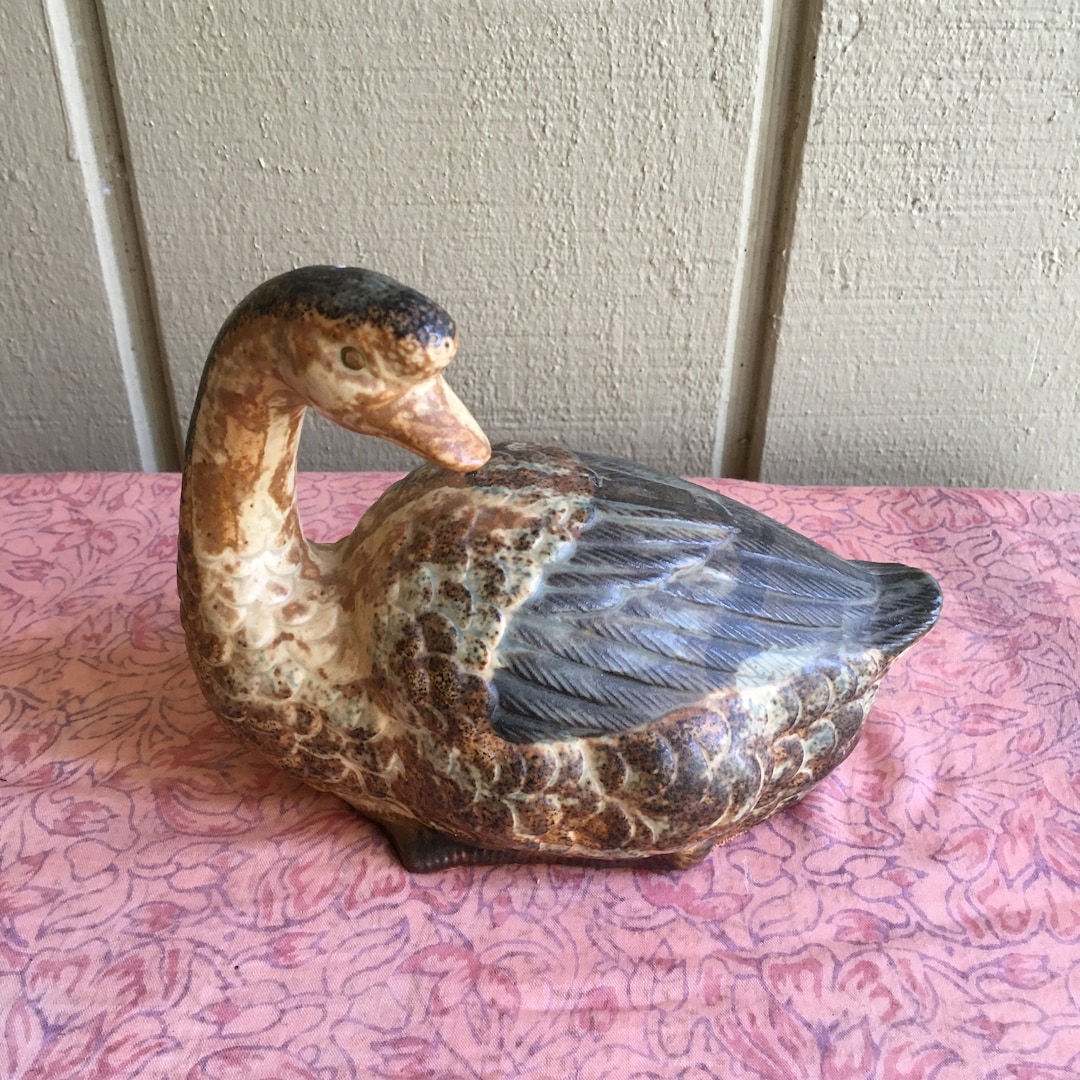 Vintage Brown Ceramic Goose - Etsy