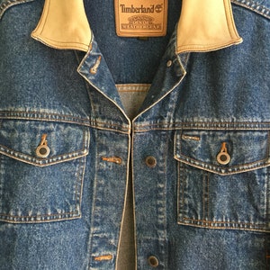 Vintage Timberland Classic Denim Jacket - Size L - Etsy