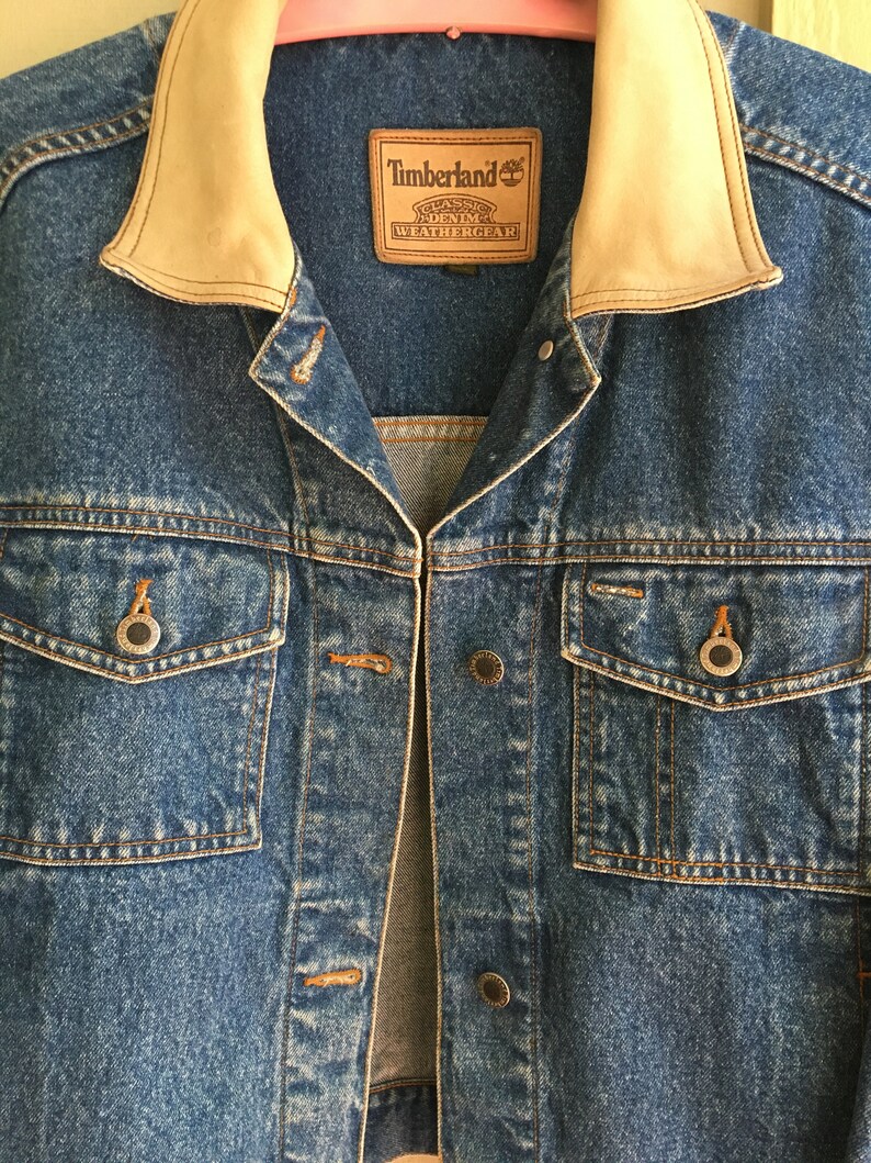 Vintage Timberland Classic Denim Jacket - Size L - Etsy