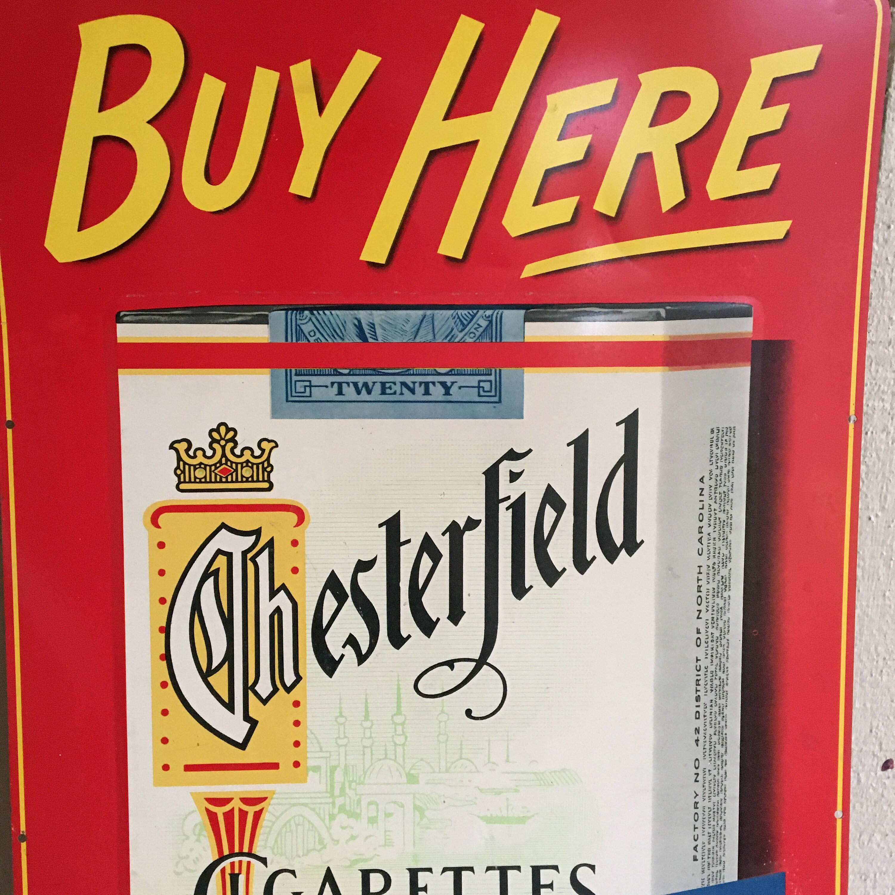 Vintage 1940s Metal Chesterfield Sign - Etsy