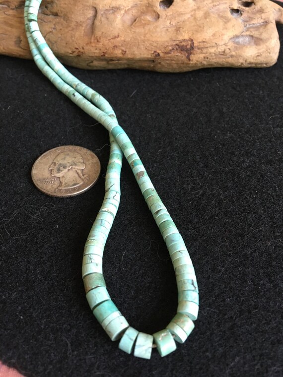 Native American Turquoise Graduated Heishi Bead Neckl… - Gem