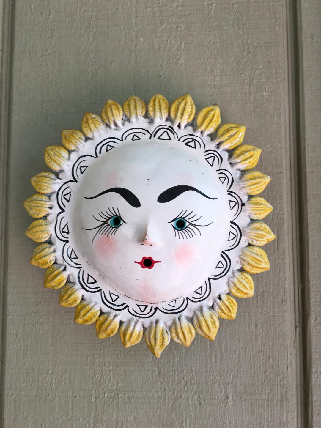 Vintage Coconut Shell Sun Face Wall Art - Etsy