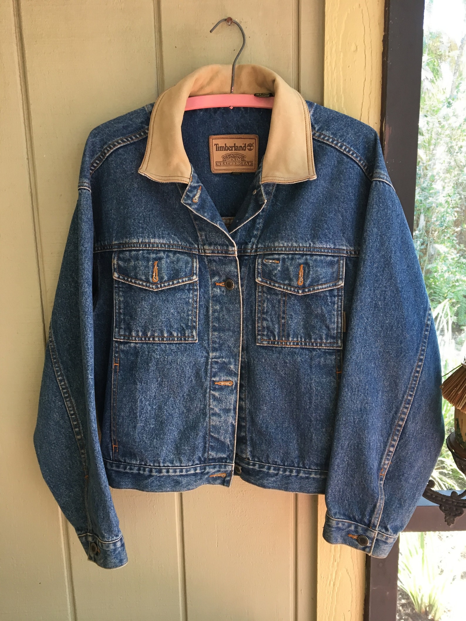 Vintage Timberland Classic Denim Jacket - Size L - Etsy