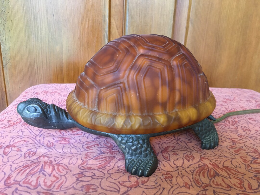Vintage Amber Glass Turtle Accent Light - Etsy