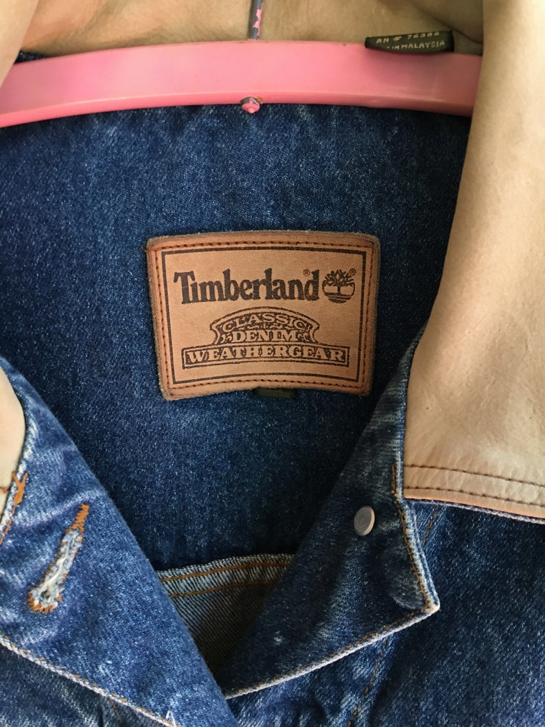 Vintage Timberland Classic Denim Jacket - Size L - Etsy