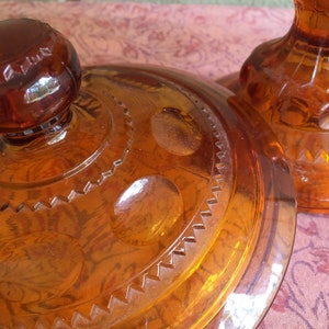 Vintage Amber Depression Glass Lidded Candy Dish - Etsy