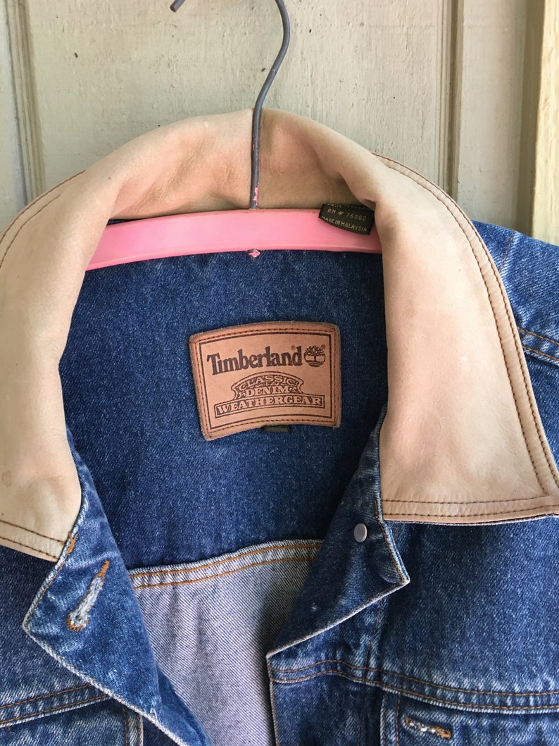 Vintage Timberland Classic Denim Jacket - Size L - Etsy